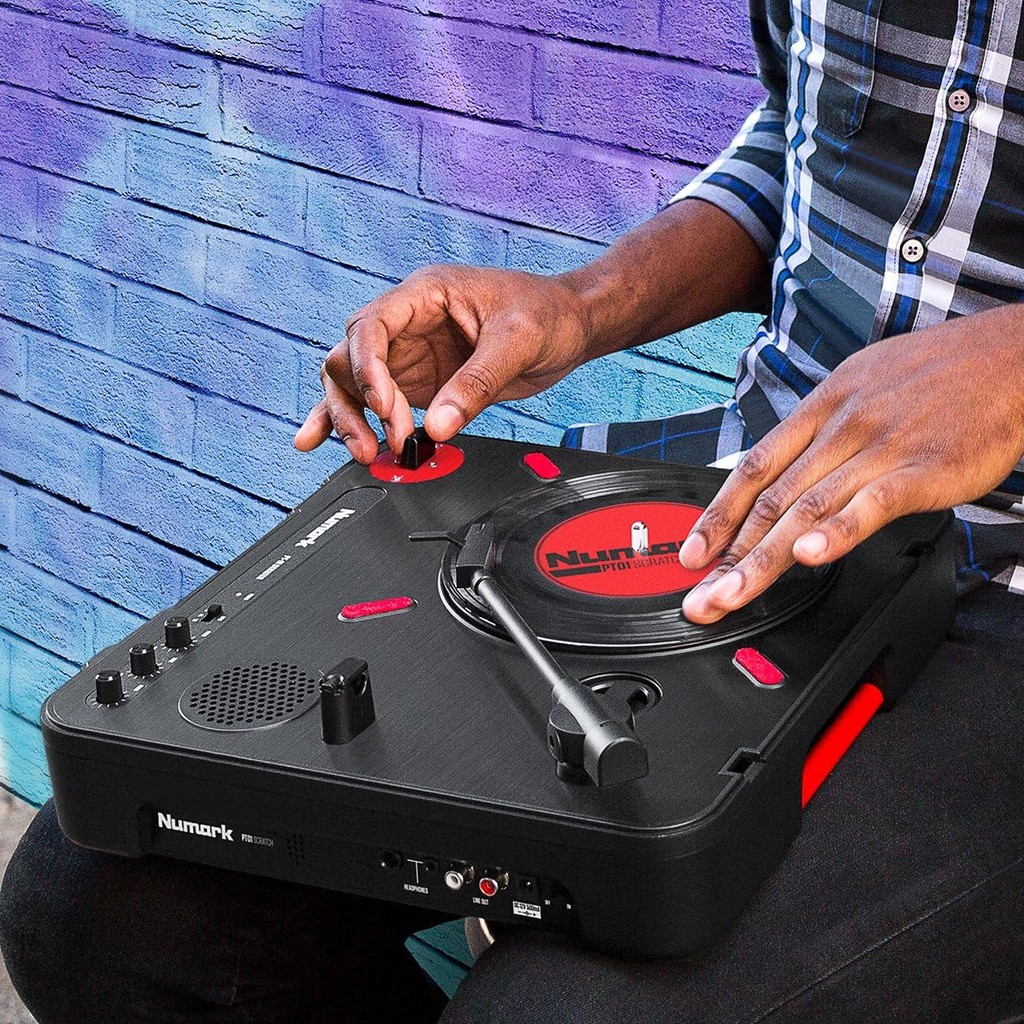 Numark PT01 Scratch Portable Turntable เครื่องเล่นแผ่นเสียง ขนาดพกพา สายสแครช ฟังเพลง (ProPlugin ...