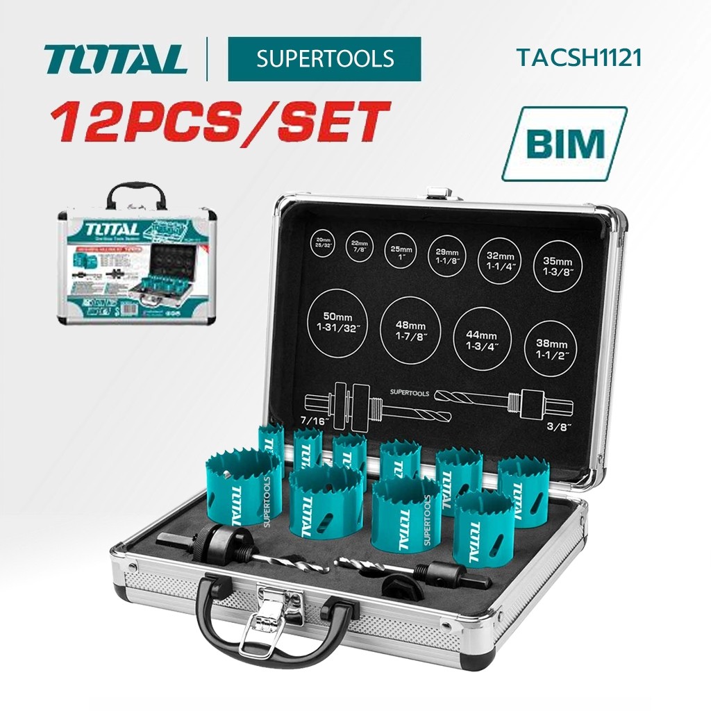 ชุดโฮลซอเจาะเหล็กชนิดใบ Metal 12 ตัว/ชุด TOTAL TACSH1121 เครื่องมือ ...