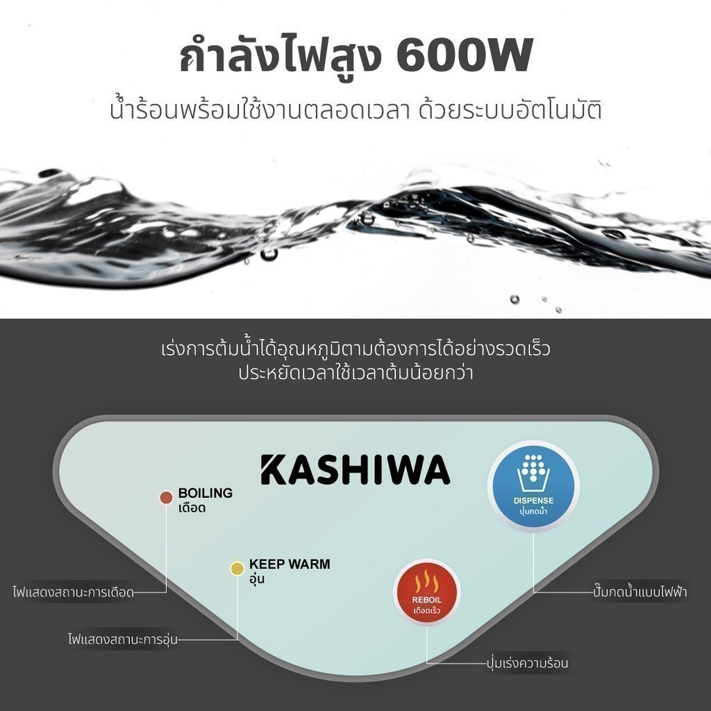 [โค้ดไลฟ์ลดสูงสุด50%] KASHIWA กระติกน้ำร้อน รุ่น KT-286 ความจุ 2.5 ลิตร | Shopee Thailand