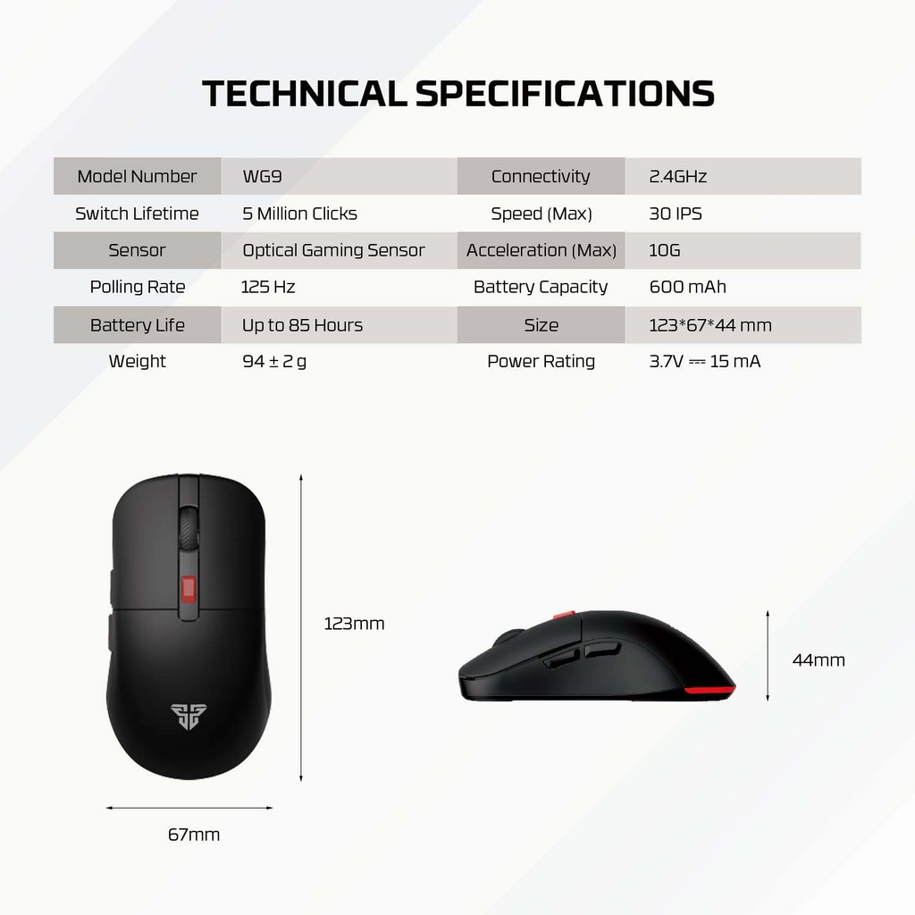 FANTECH WIRELESS MOUSE เมาส์เกมมิ่งไร้สาย Optical ความแม่นยำสูงปรับ DPI ...