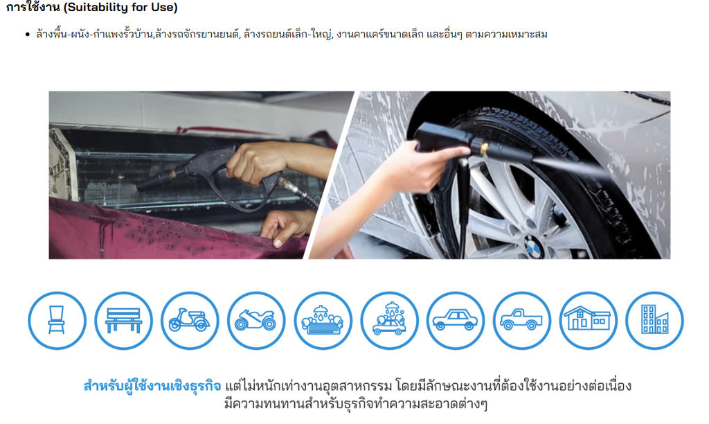 ZINSANO เครื่องฉีดน้ำ 130 บาร์ PR1301 ขนาดกะทัดรัด แรงจัด ล้างรถไว ...