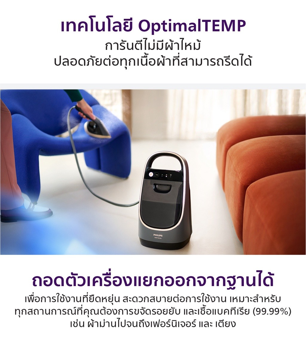 Philips AIS8540 เตารีดแรงดันไอน้ำแบบยืนรีด All-In-One 6 บาร์ Optimal ...