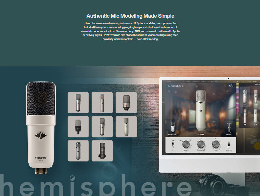 Universal Audio SC-1 Condenser ไมค์โมเดลลิ่ง จำลองไมค์ระดับคุณภาพมากถึง 8 รุ่น (ProPlugin ...
