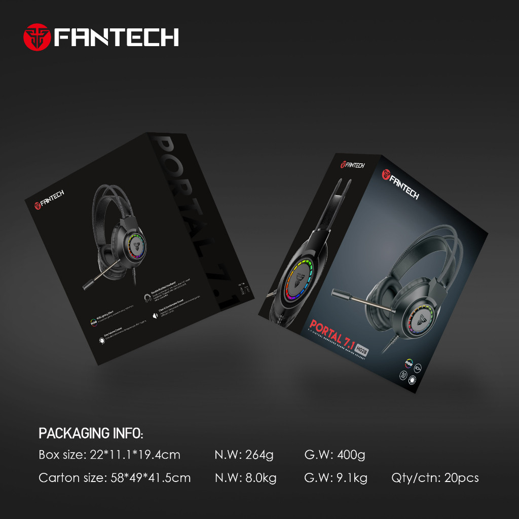 FANTECH รุ่น HG28 หูฟังเกมมิ่ง ระบบ Surround 7.1 หูฟัง Headset Gaming ...