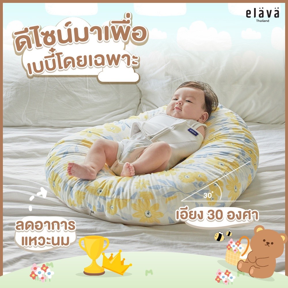 Elava ที่นอนเด็กกันกรดไหลย้อน ที่นอนกันแหวะนม รุ่น Classic-M | Shopee ...