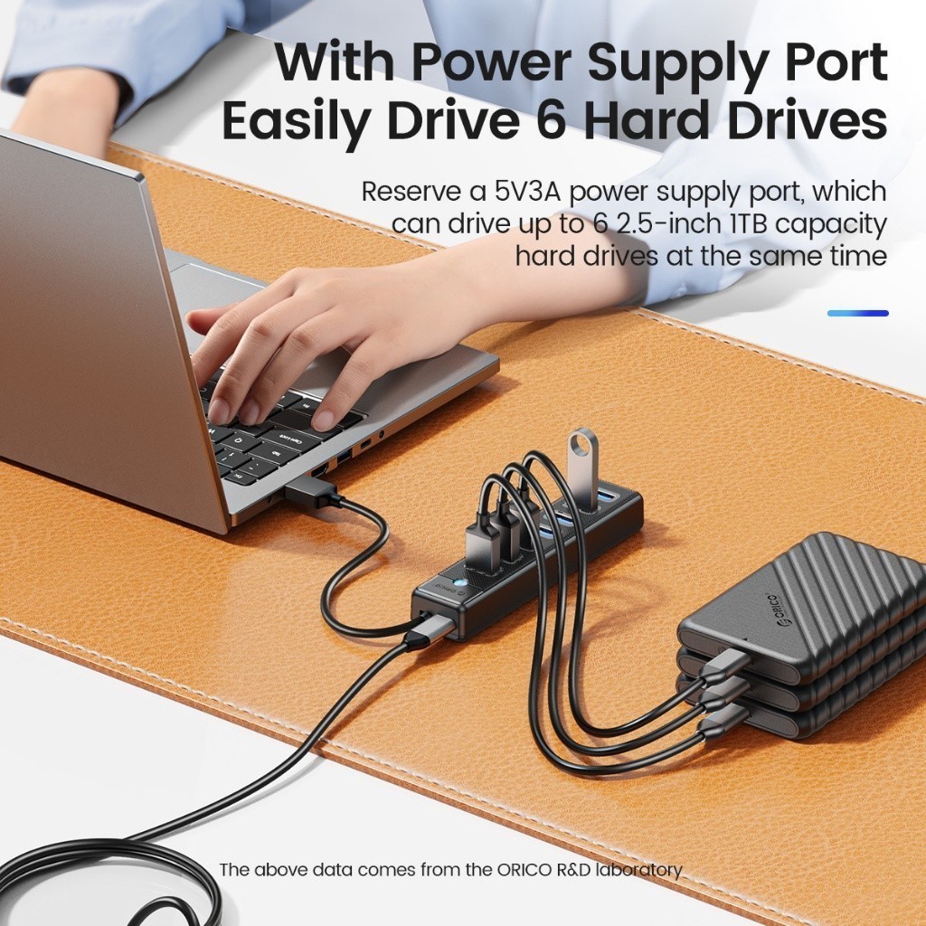 [ออกใบกำกับได้+ประกันศูนย์ไทย] ORICO PW7U-U3 7 Ports USB3.0 Hub โอริโก้ ...