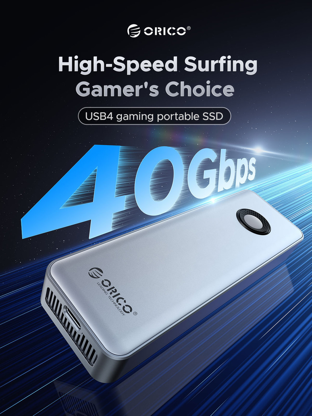 ORICO 40Gbps Portable SSD 2TB 4TB USB4.0 Type C Up to 3700MB/s with RGB ...