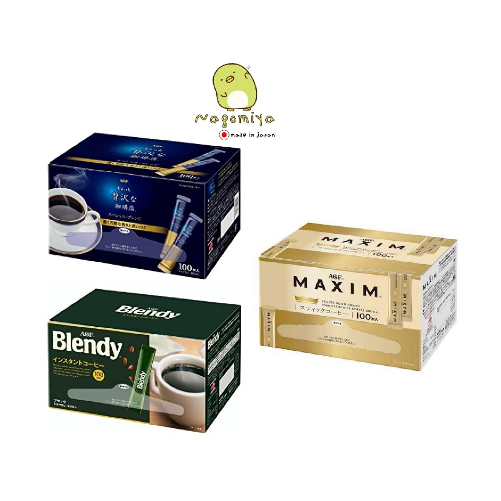 AGF MAXIM Luxury Coffee Special Blend, Cafe Latte Stick แม็กซิม กาแฟสำเร็จรูป กล่องสีน้ำเงิน ...