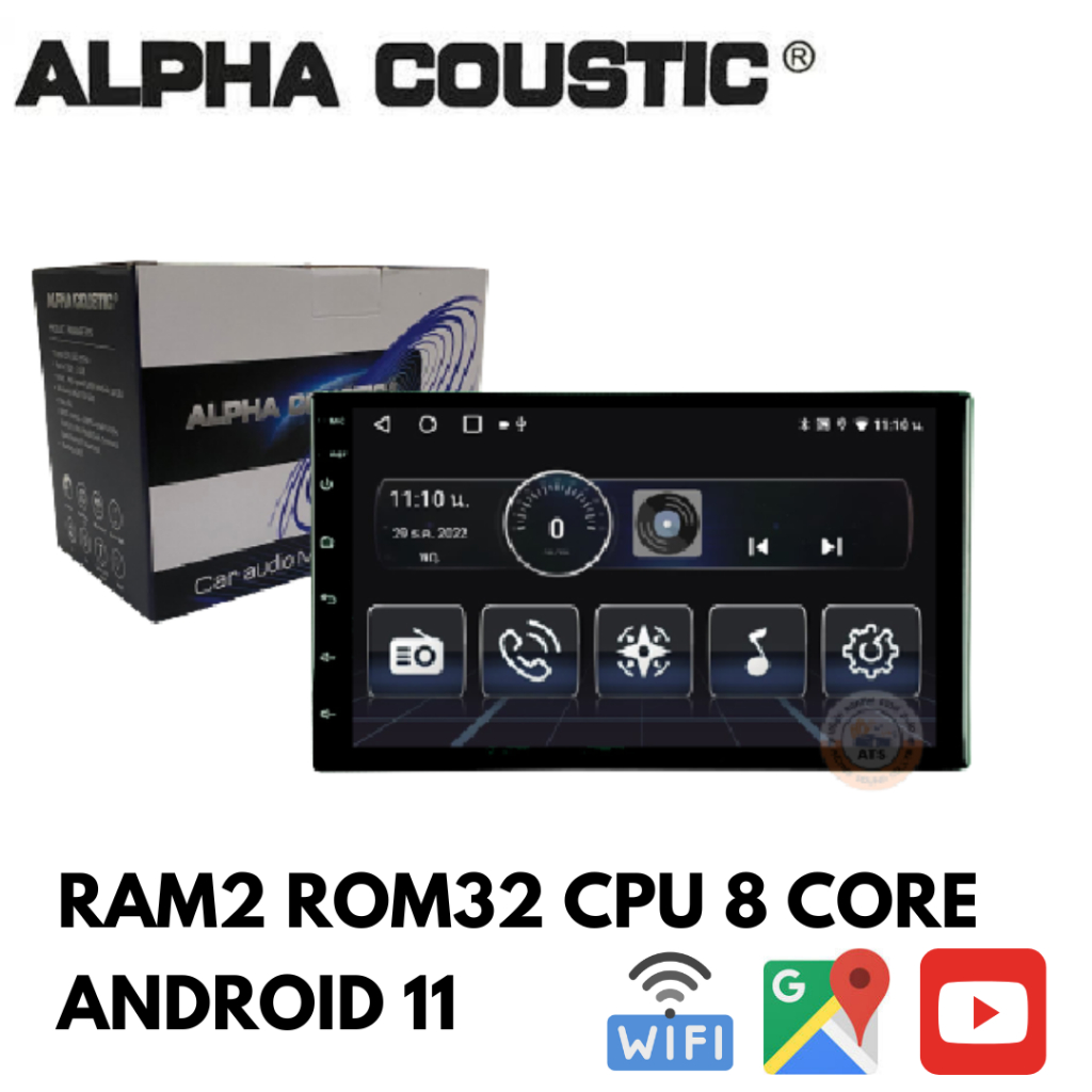 จอแอนดรอย 7นิ้ว Alpha Coustic Ram2 Rom32 Cpu4 Core แอนดรอยV.12 เครื่องเสียงติดรถยนต์ แยก2หน้าจอ ...