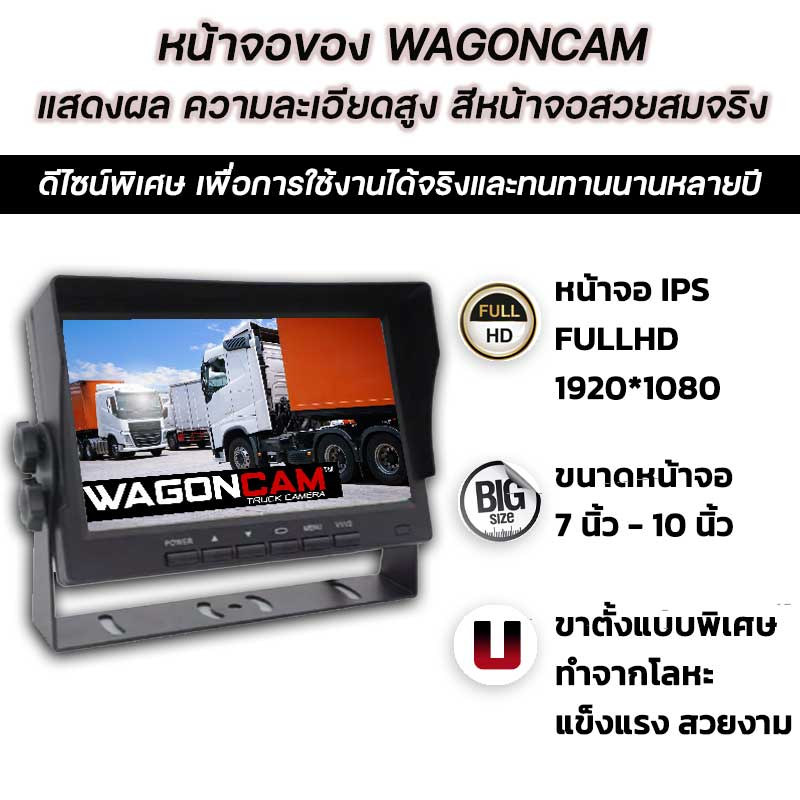 WAGONCAM กล้องติดรถบรรทุก รถบัส รถพ่วง แบบภายนอก รุ่น 1M4C กล้อง 4 ตัว พร้อมจอ 7 นิ้้ว เมนูไทย ...