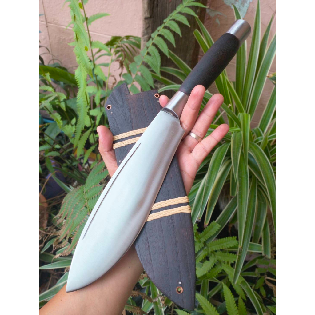 มีดเหน็บ อีเหน็บ (E-Nep) มีดเดินป่า มีดควาญ มีดแคมป์ 8.9” Sup9 ผิวขัด เซาะร่องเลือด ด้ามไม้ ...