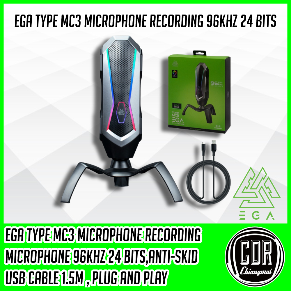 EGA TYPE MC3 48Khz Microphone Recording ไมค์โครโฟน สำหรับสตรีมมิ่ง (รับ ...