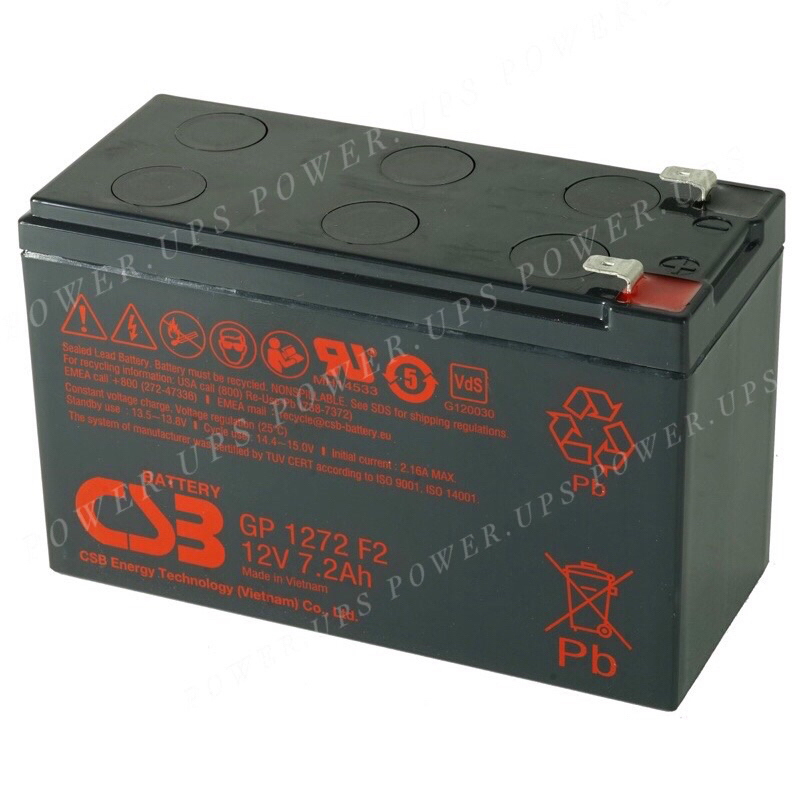 แบตเตอรรี่ CSB Battery รุ่น GP 1272 F2 *12v7.2ah* เหมาะสมสำหรับเครื่อง ...
