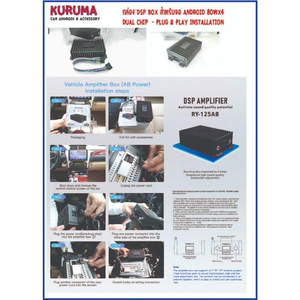กล่อง DSP BOX สำหรับ จอ Android plug and play 80watt x4 | Shopee Thailand
