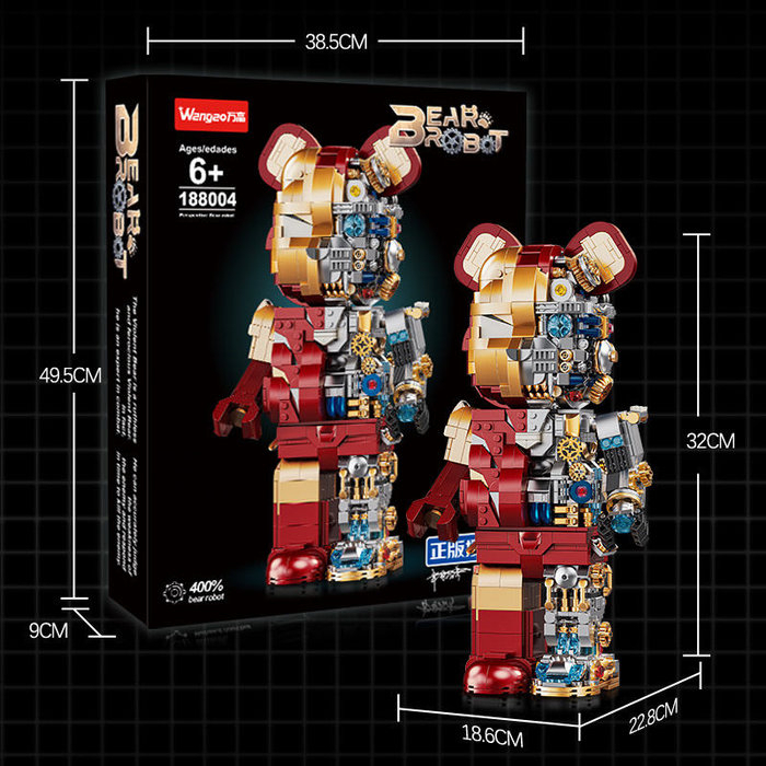 Bearbrick Bear Robot ตัวต่อหุ่นยนต์หมี แบร์บริคกันดั้มครื่งตัว Gundam 188002 AZW RX78 ตัวต่อหมี ...
