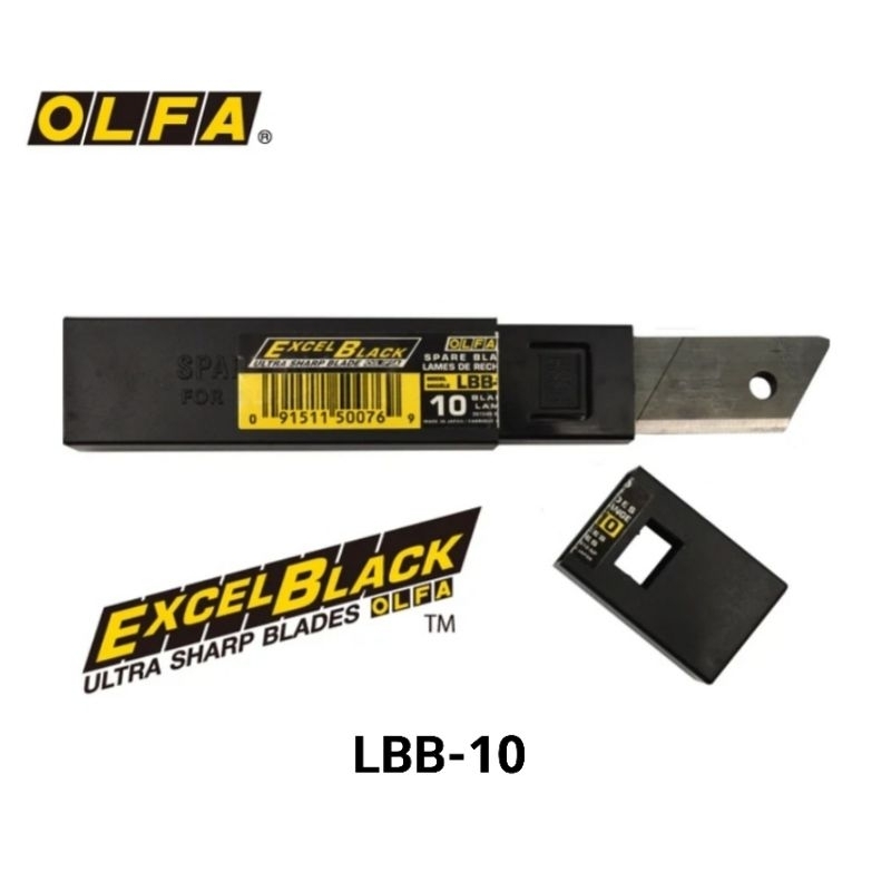 OLFA ใบมีดคัตเตอร์ 45° สีดำ ASBB-10 (9 มม.) และ รุ่น LBB-10 (18 มม.) กันสนิมและคมมาก หลอด ...