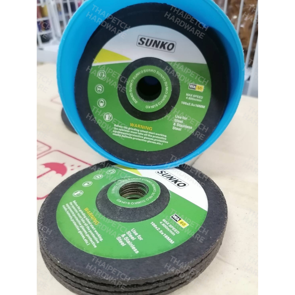 ใบเจียร์ SUNKO 4" x 2.5mm WA60 (ราคากล่อง 25 ใบ) ใบเจียร์บาง ใบเจียร์ ...