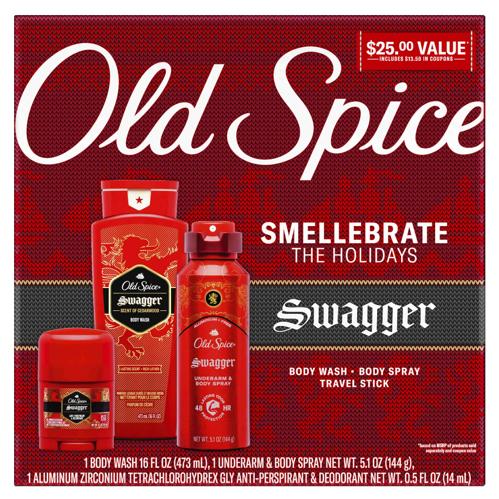 Old Spice Swagger Holiday Gift Pack includes Bodywash, Body Spray, and ...
