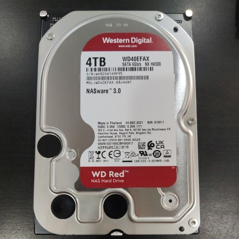 SATA-III 4TB WD Red(WD40EFAX) มือ 2 ประกัน JIB เหลือถึง 9/9/23 | Shopee ...