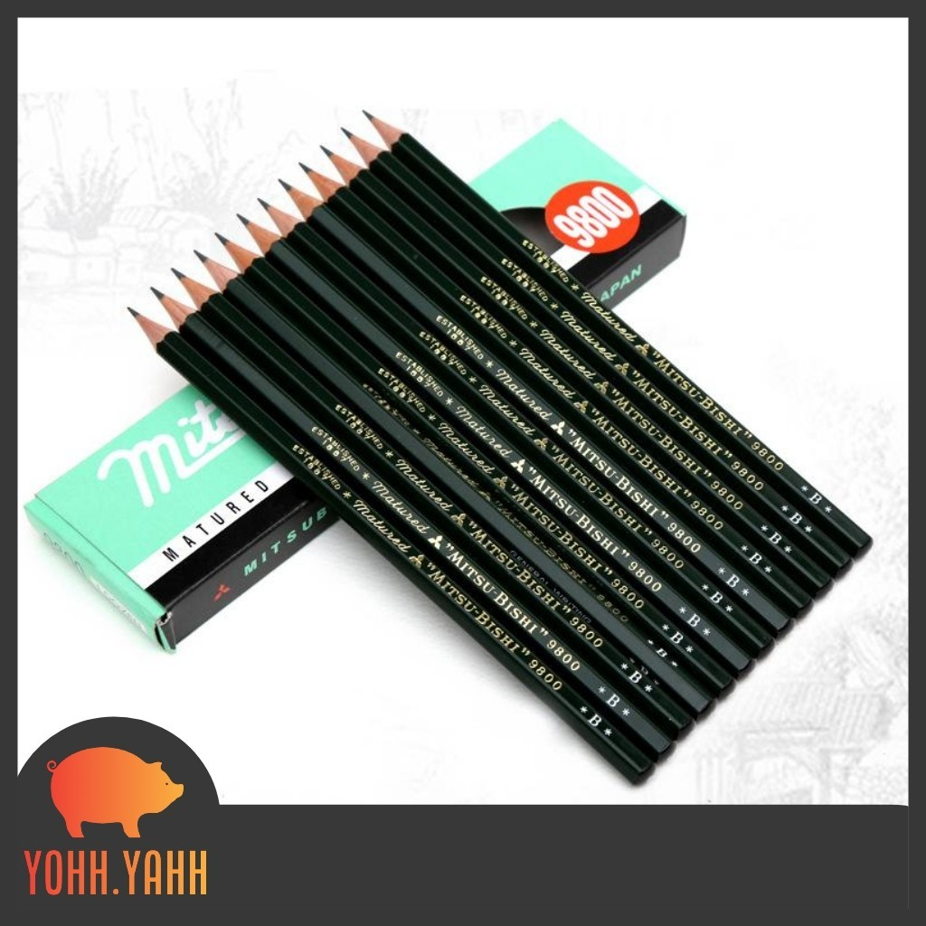 YOHH.YAHH ( 1 กล่อง ) ดินสอ Uni 9800 ดินสอไม้ วาดรูป เขียนแบบ หลายความ ...