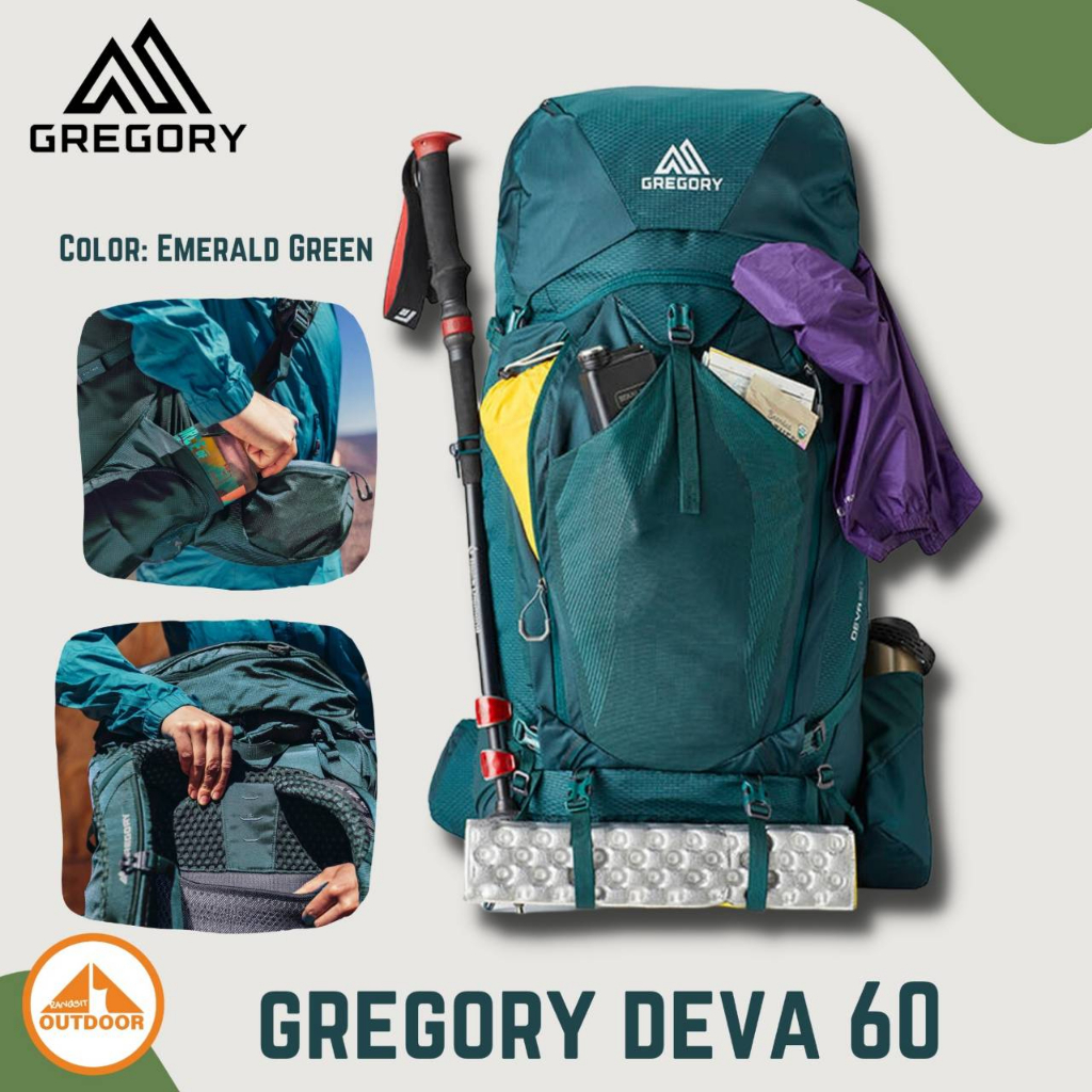 Gregory Deva 60 FF #Emerald Green (size SM) เป้เดินป่าคุณภาพสูงผู้หญิงขนาด 60 ลิตร | Shopee Thailand