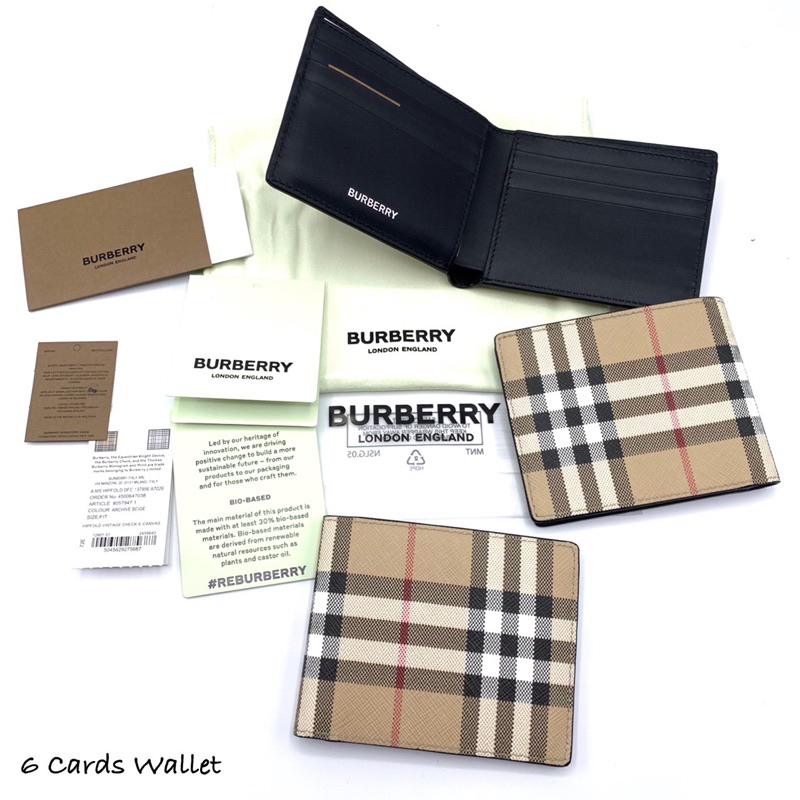 ลดหนักมาก New Burberry Men check wallet เบอร์เบอรี่ กระเป๋าสตางค์ ของ ...
