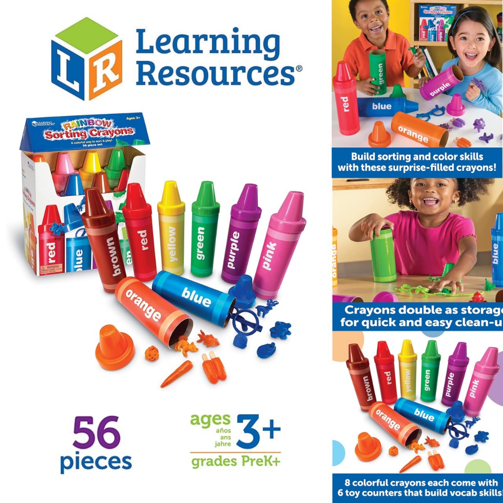 Learning Resources Rainbow Sorting Crayons 56 ชิ้น, Ages 3+ Kids ราคา ...