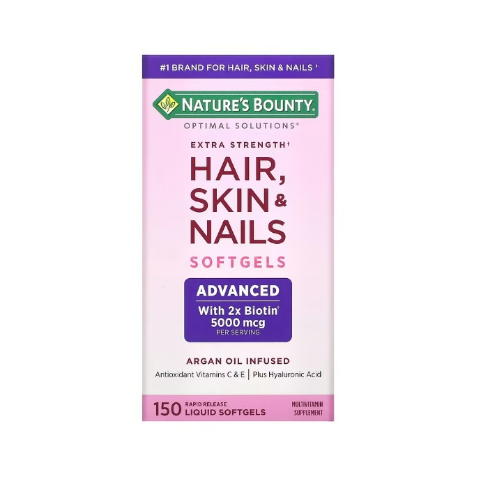 Nature's Bounty Optimal Solutions Extra Strength Hair Skin & Nails 150 ...