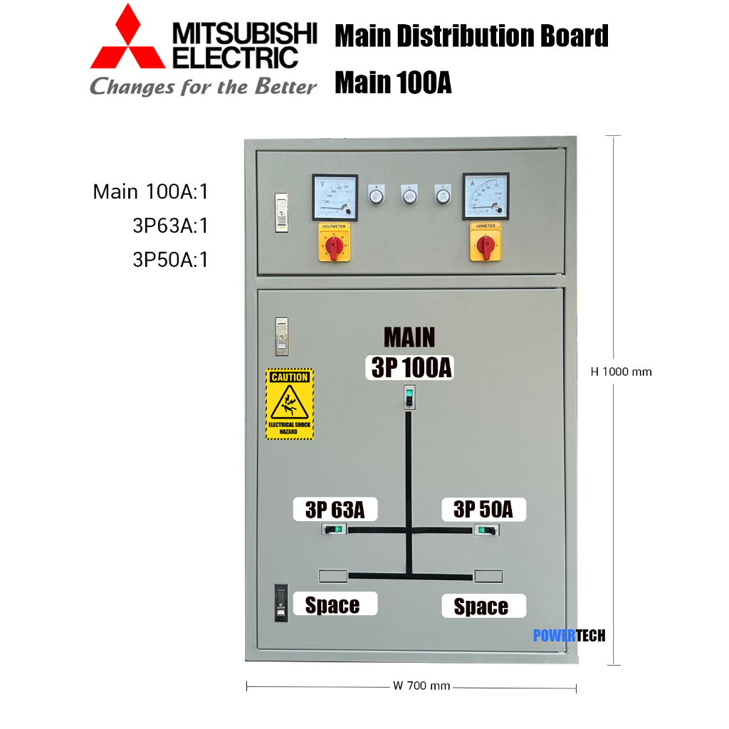 MDB Mitsubishi ตู้เมน 100A ตู้ควบคุมไฟฟ้า ตู้สวิทซ์บอร์ด Main ...