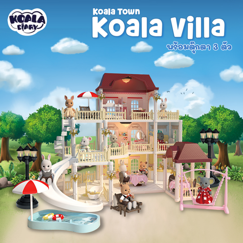 Koala Diary **กล่องบรรจุบุบ** Koala Town Doll House - Villa Series บ้าน ...