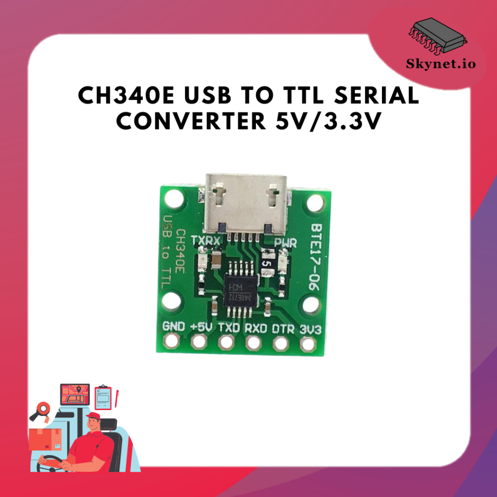 CH340E USB to TTL Serial Converter 5V/3.3V Alternative CH340G Module | Shopee Thailand