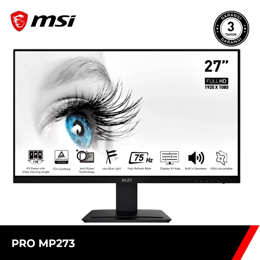 MONITOR (จอมอนิเตอร์) MSI PRO MP273 ,MP273A - 27" IPS FHD 75Hz รับ ...