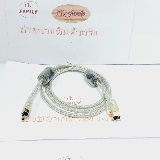 สาย FireWire (IEEE 1394) iLink DV (6 Pin ออก4 Pin) 1.2 M สีใส เส้นใหญ่ ...
