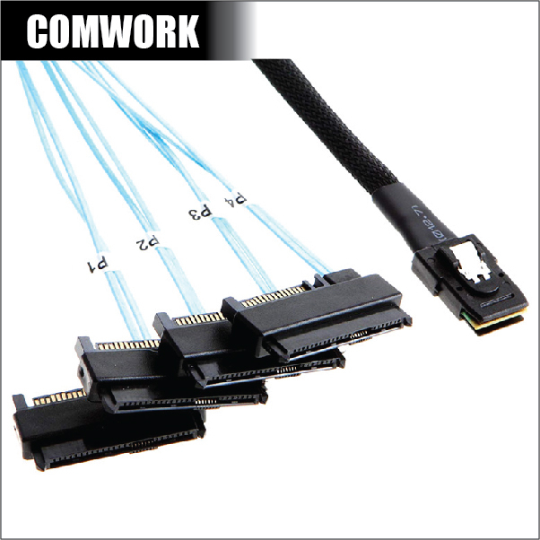 สาย เคเบิ้ล MINI SAS SFF 8087 TO 4 SAS SFF 8482 PORT 1M RAID CABLE ...