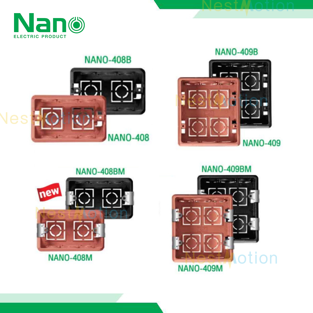 NANO Flash BOX บล็อกฝัง บล็อคฝังหูเหล็ก 2"x4" , 4"x4" (Handy Box) รุ่น 408 , 408B , 408M , 408BM ...