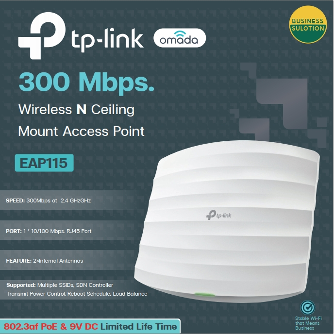 TP-LINK EAP115 V4 300Mbps Wireless N Ceiling Mount Access Point | Shopee Thailand