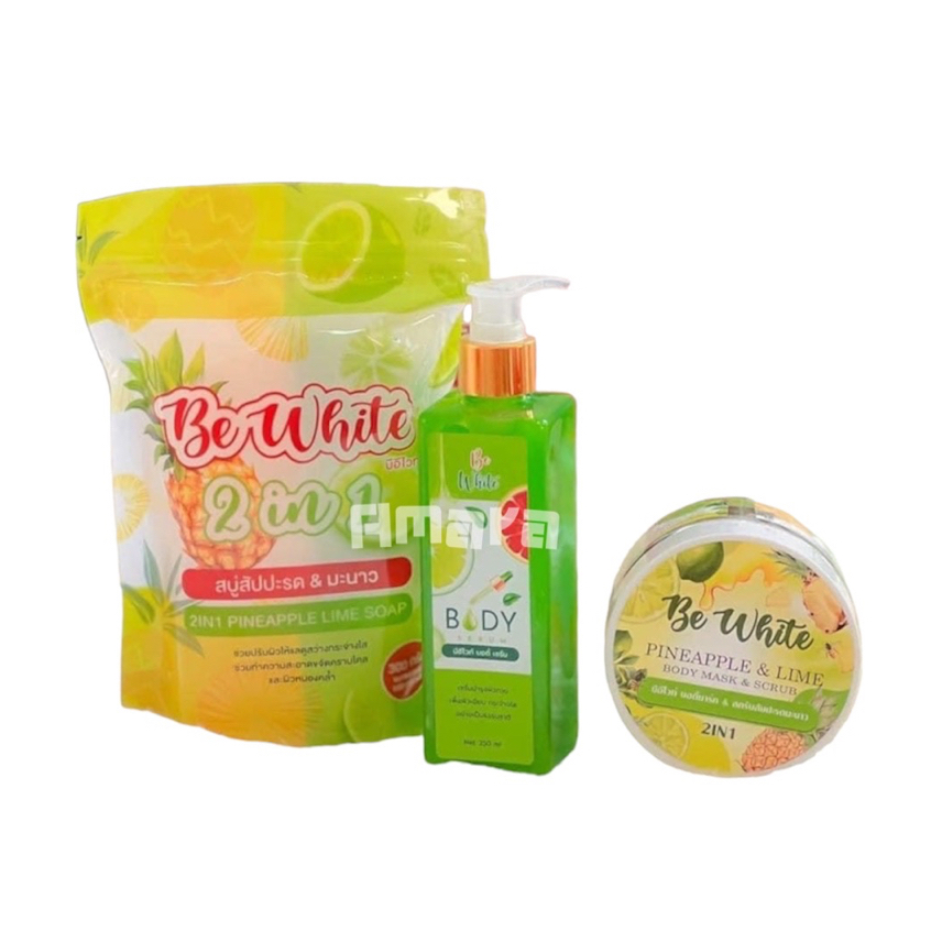 Be White สบู่สัปปะรดมะนาว/สครับ/เซรั่มมะนาว/สบู่สครับ สับปะรดมะนาวบีอี ...