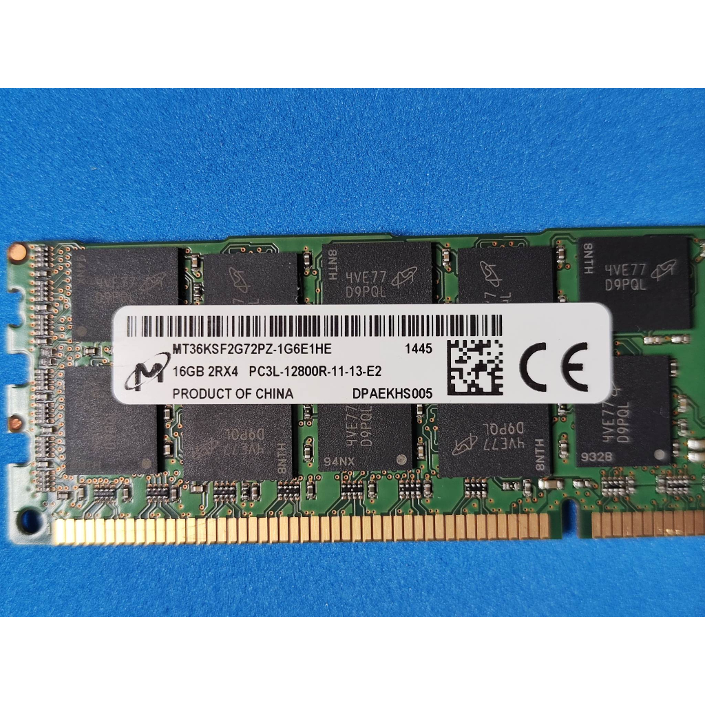 Memory 16GB PC3L 2RX4 12800R-11-13 RD-Ram Micron MT36KSF2G72PZ-1G6E1HE | Shopee Thailand