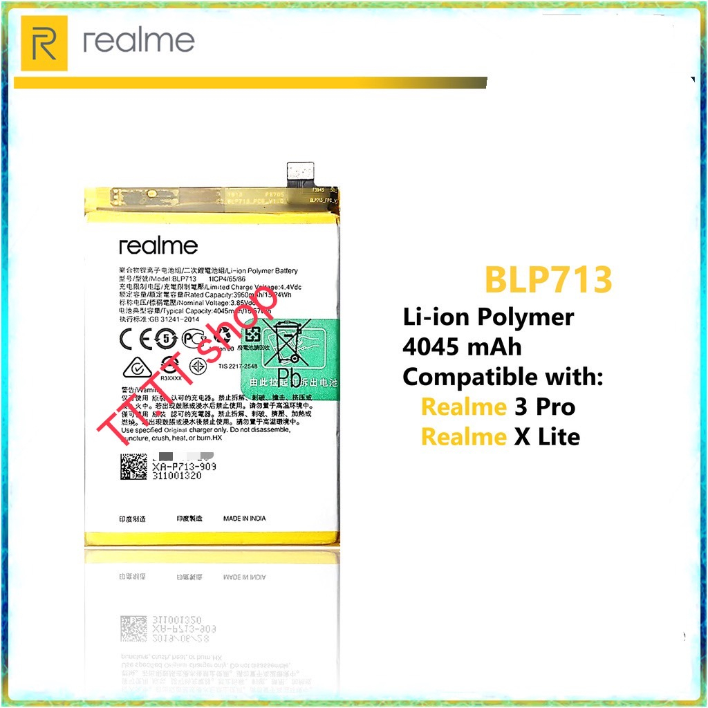 แบตเตอรี่ แท้ Realme X Lite / Realme 3 Pro BLP713 4050mAh ร้าน TT.TT ...