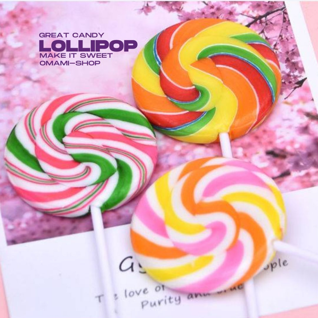 พร้อมส่ง! อมยิ้ม อมยิ้มสายรุ้ง 30g. แฟนทาเซียเรนโบว์ ไซส์ใหญ่ Rianbow Candy Lollipop แคนดี้ ...