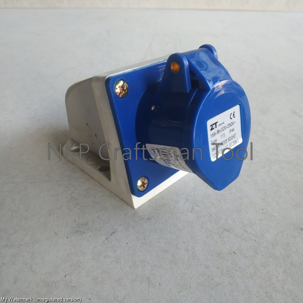 เต้ารับติดลอย ปลั๊กตัวผู้ พาวเวอร์ ZT 2P+E 3ขา 16A 220V IP44 MODEL:DT-123 POWER PLUG อย่างดี ...