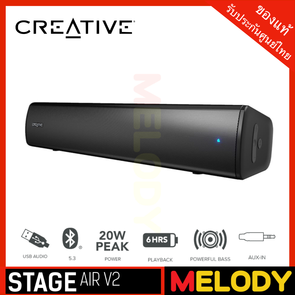 CREATIVE STAGE AIR V2 Compact Under-monitor USB Soundbar with Bluetooth ...