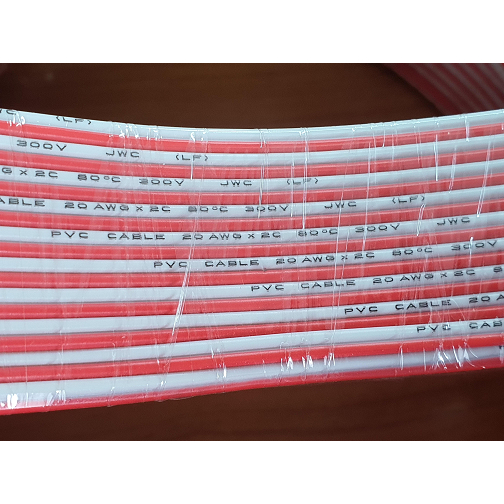 สายไฟ DC PVC CABLE สายคู่ ขาว แดง งานป้าย led สายลำโพง 16AWG 18AWG ...