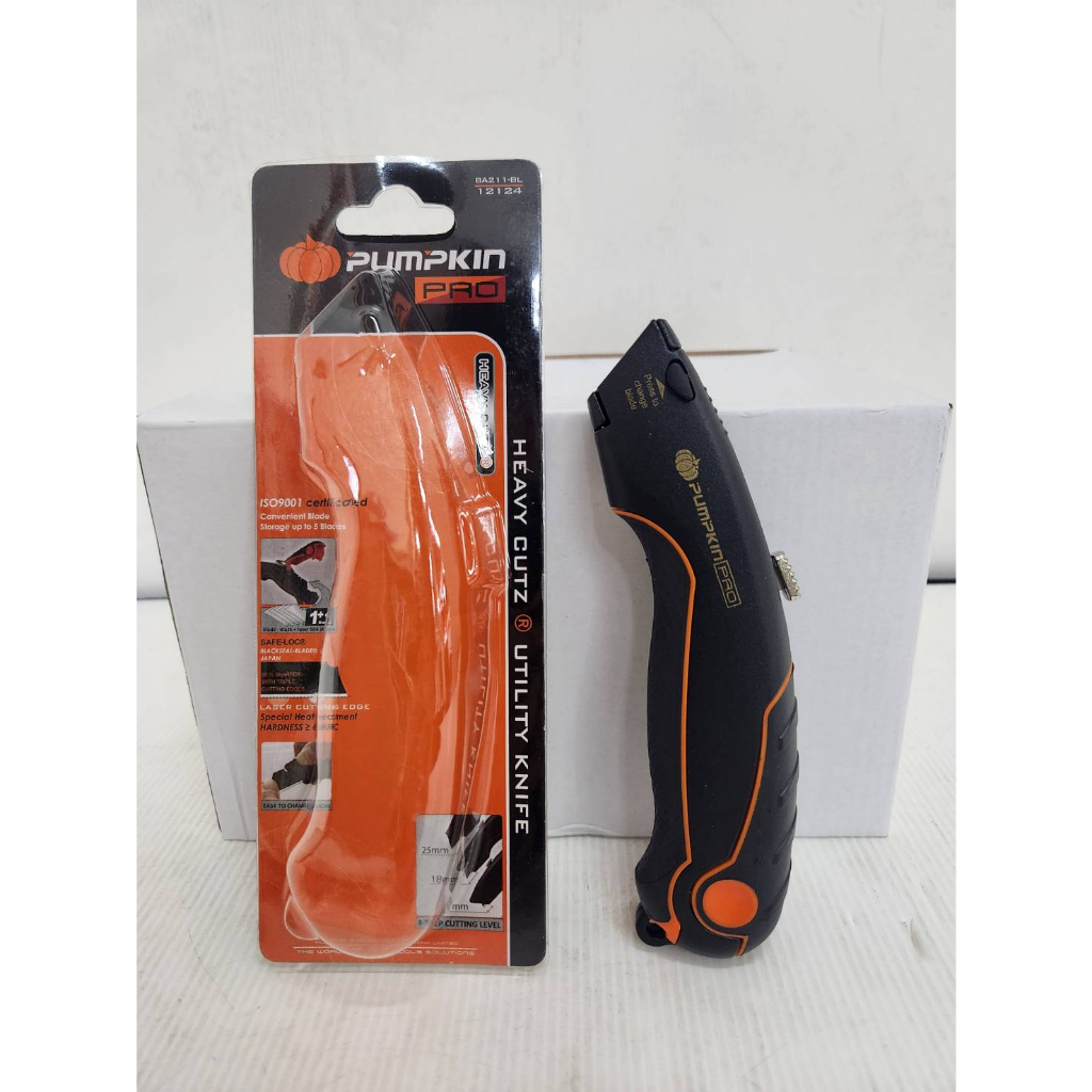 PUMPKIN มีดคัตเตอร์ รุ่น Heavy cutz ผลิตจากเหล็กหุ้มด้วยยาง ใบมีดเหล็ก ...