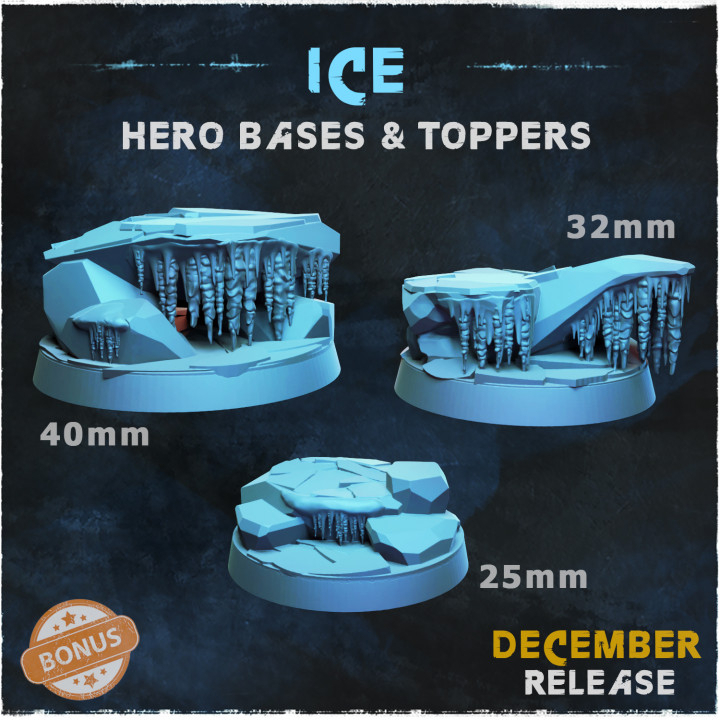 Ice miniature bases ฐานโมเดลธีมน้ำแข็ง warhammer 40k aos [Designed by ...
