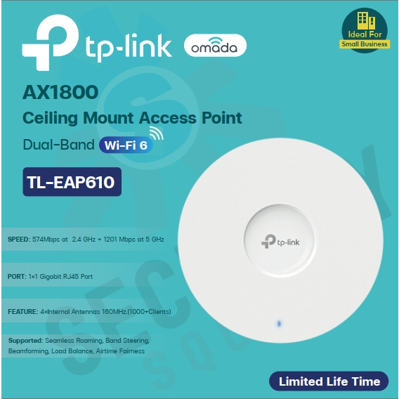 TP-LINK EAP610 AX1800 Wireless Dual Band Ceiling Mount Access Point ...
