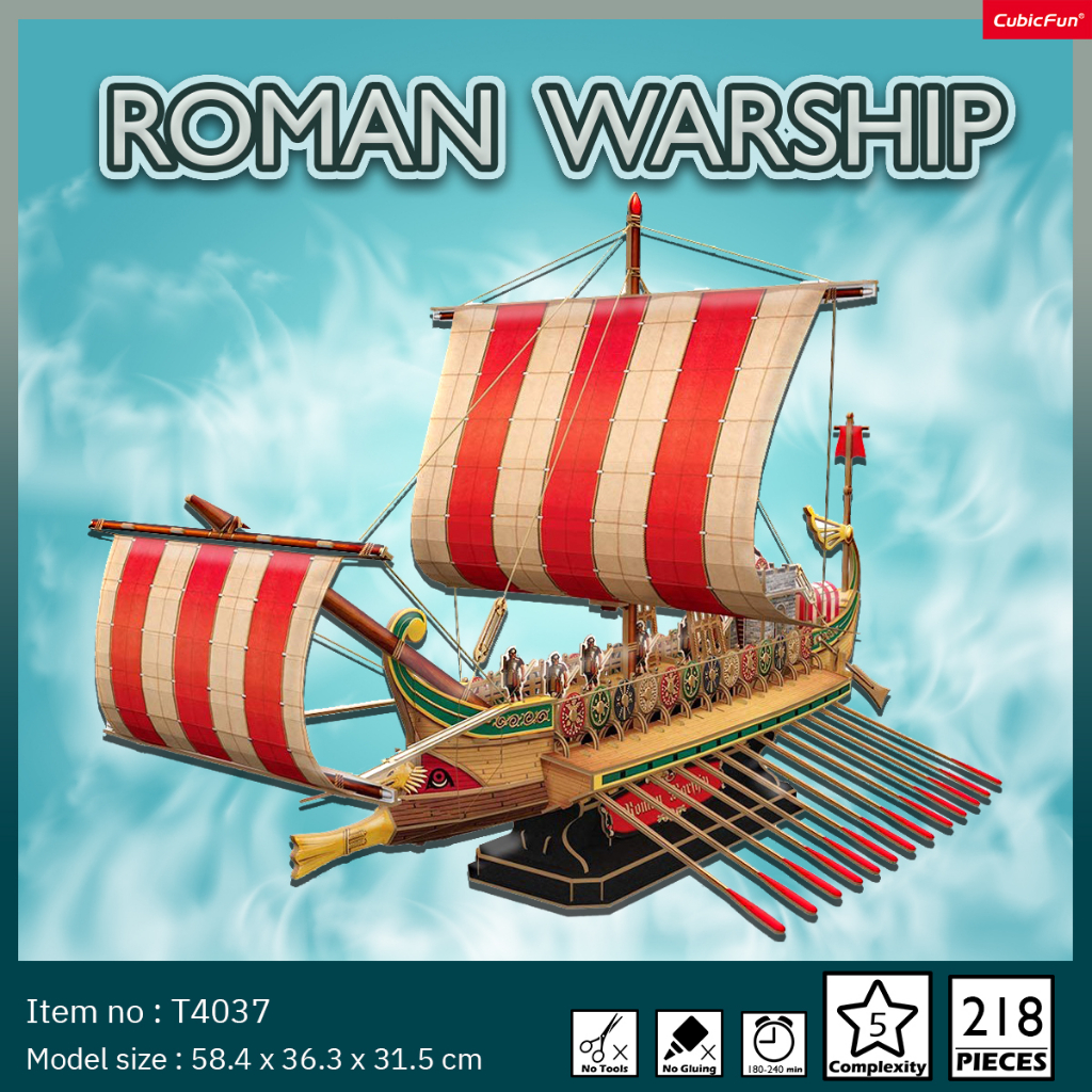 จิ๊กซอว์ 3 มิติ เรือรบของอาณาจักรโรมัน Roman Warship T4037 แบรนด์ ...