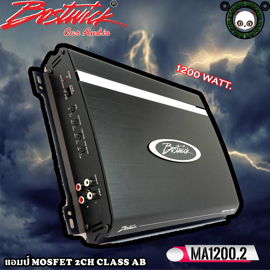 BOSTWICK รุ่น BOS-MA1200.2 เพาเวอร์แอมป์ MOSFET 2 Ch Class AB 1200 ...