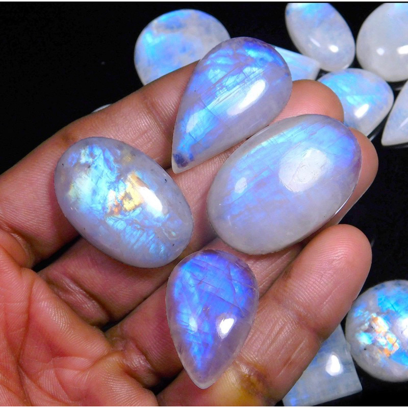 1 pc Natural Moonstone 1-3 cm Polished Cabochon Stone / Top High ...