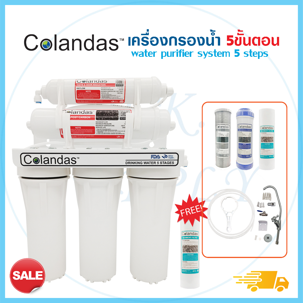 FAST PURE เครื่องกรองน้ำ UF น้ำแร่ GAC F1 5 ขั้นตอน ไส้กรอง PP CTO เร ...